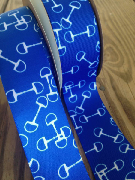 Royal Blue Horse Bits Equestrian Ribbon - The Painting Pony