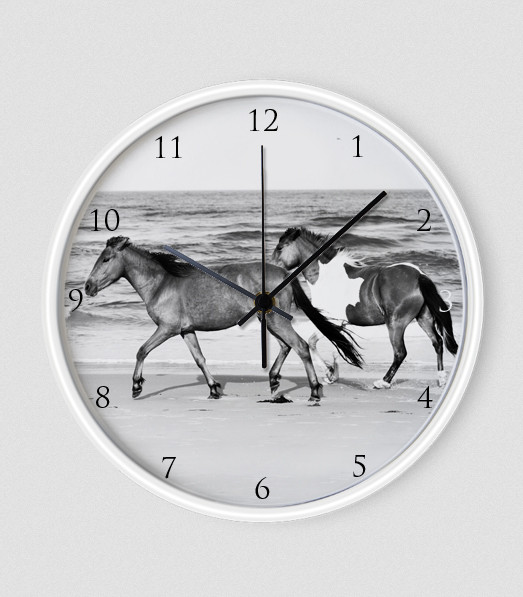 Horses on the Beach Wall Clock - The Painting Pony