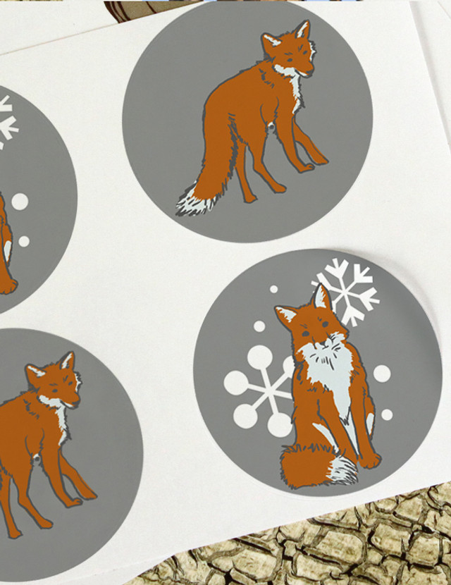 Cute Snow Fox Gift Tag Labels - The Painting Pony