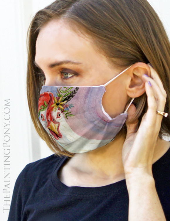 Bohemian Chicken Art Face Mask Coverlet - The Painting Pony
