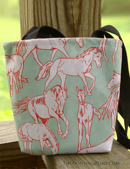 Colorful Horse Head Pattern Equestrian Tote Bag - The Painting Pony