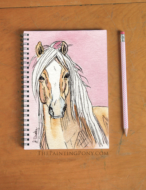 White Pony Nose Equestrian Spiral Notebook - The Painting Pony