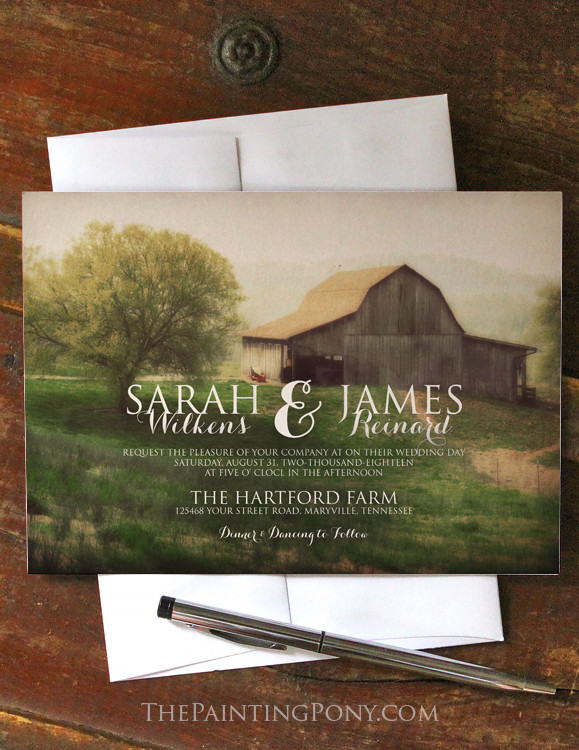 Country Horse Barn Wedding Invitation (10 pk) - The Painting Pony