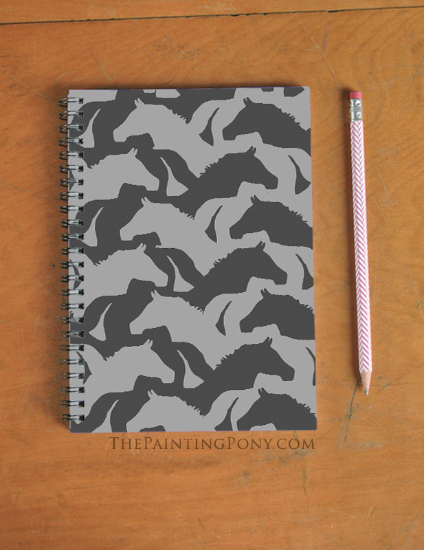 Horse Sketches Pattern Equestrian Spiral Notebook - The Painting Pony
