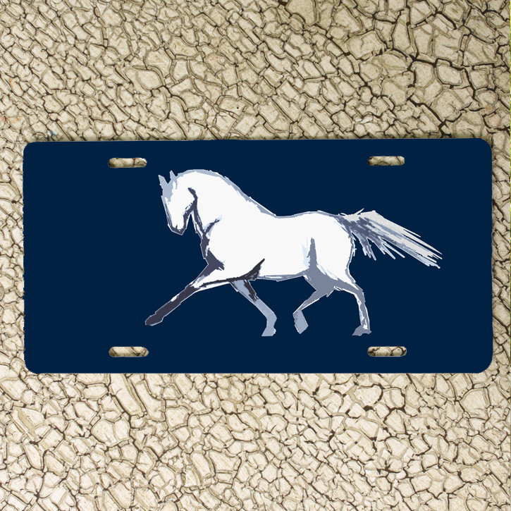 Personalized Pink Plaid Trotting Horse Vanity License Plate - The ...