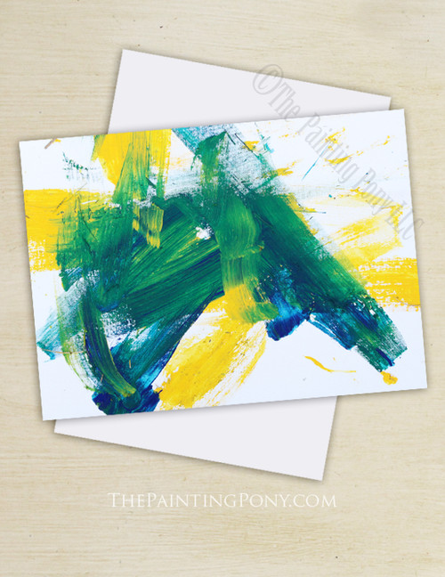 Abstract Horse Art "Painting 103 Bluegrass Pony" Note Cards - The ...