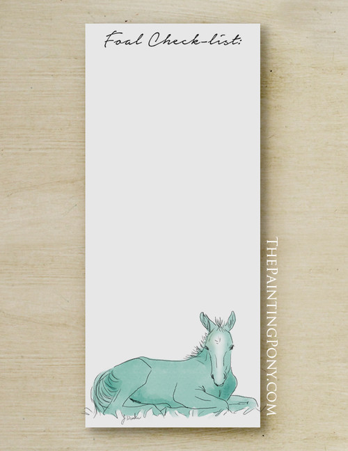 Foaling Season Check list Equestrian Notepad - The Painting Pony