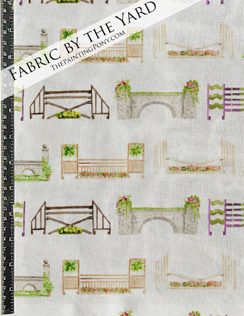 Horse Jump Pattern Equestrian Fabric by the Yard - The Painting Pony