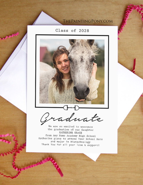 Simple Horse Bit Frame Graduation Announcement Card (10pk) (custom ...