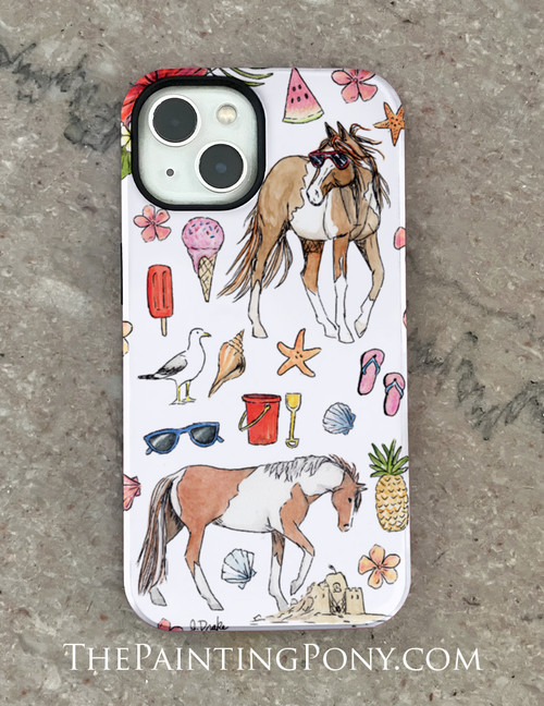 Summer Fun Beach Horses Equestrian Phone Case - The Painting Pony