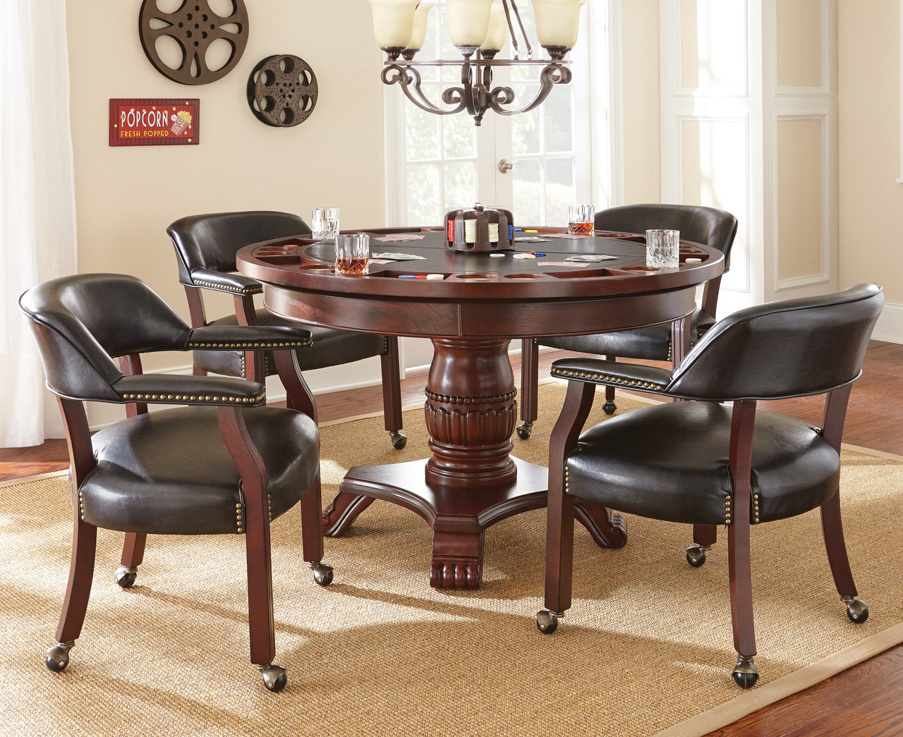 Showdown Black 5 Piece Game Table Set - CB Furniture