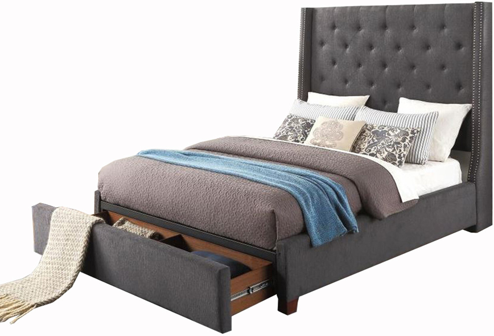 SAMARA Gray Storage Bed - CB Furniture