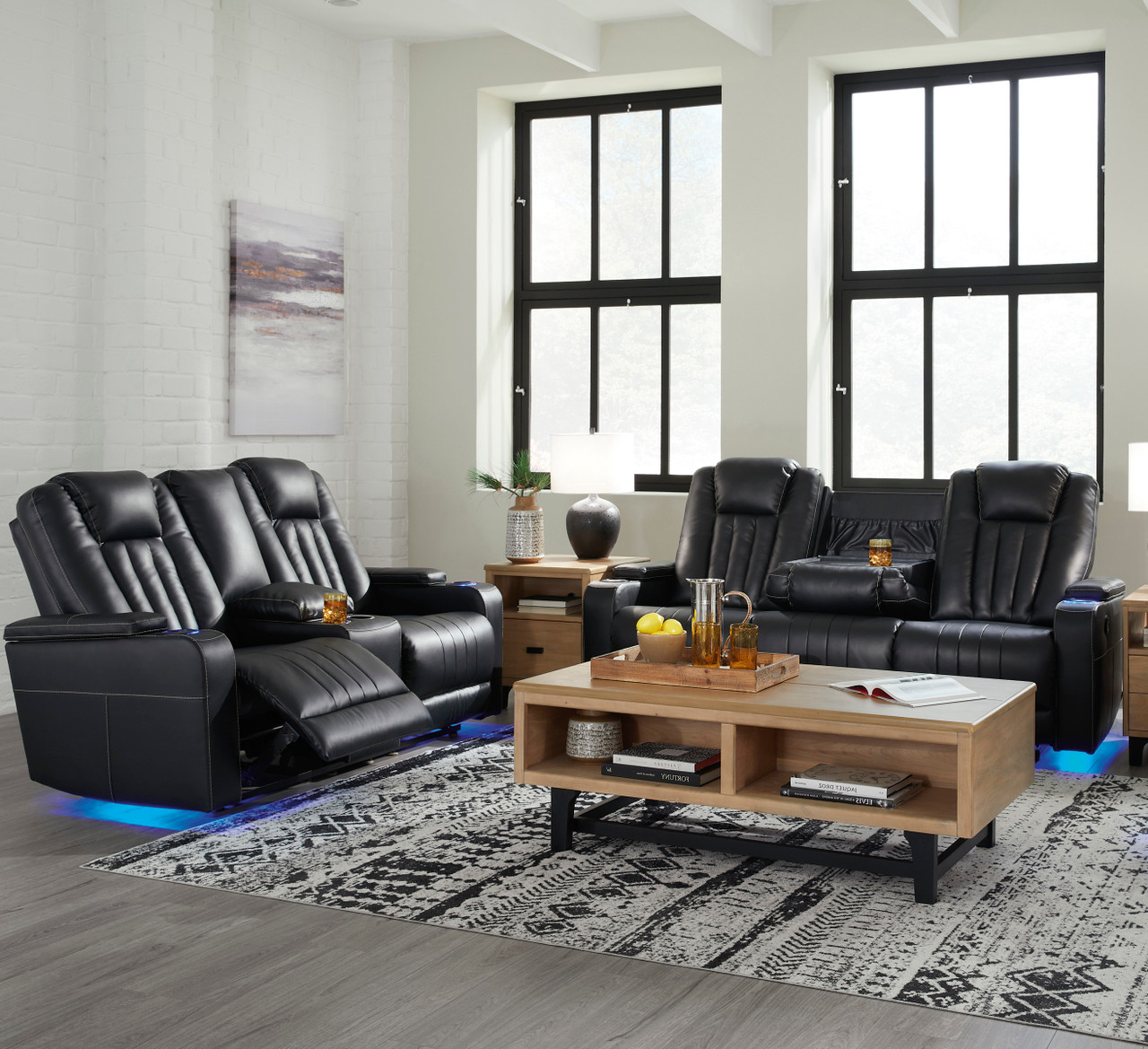 PHANTOM Power Reclining Sofa & Loveseat with LED Lighting - CB Furniture