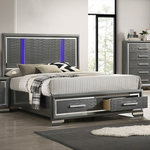 FEREZA Platform Storage Bed with LED's - CB Furniture
