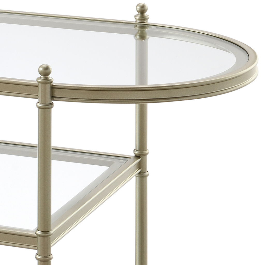 Zaba - TV Stand - Glass Top & Silver - CB Furniture