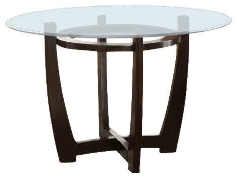 Continental 48" Wide Round Glass Dining Table - CB Furniture