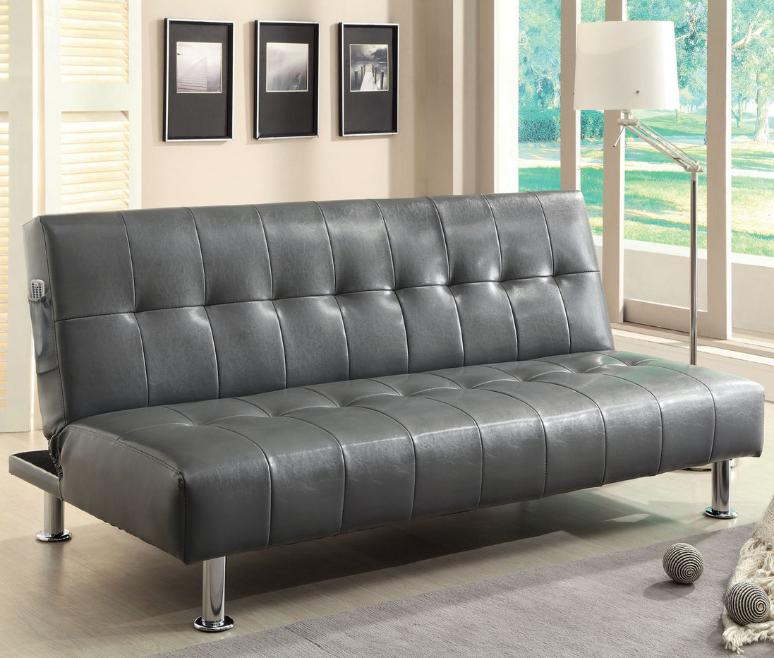 Slacker Gray Sofa Bed with Side Pocket - CB Furniture