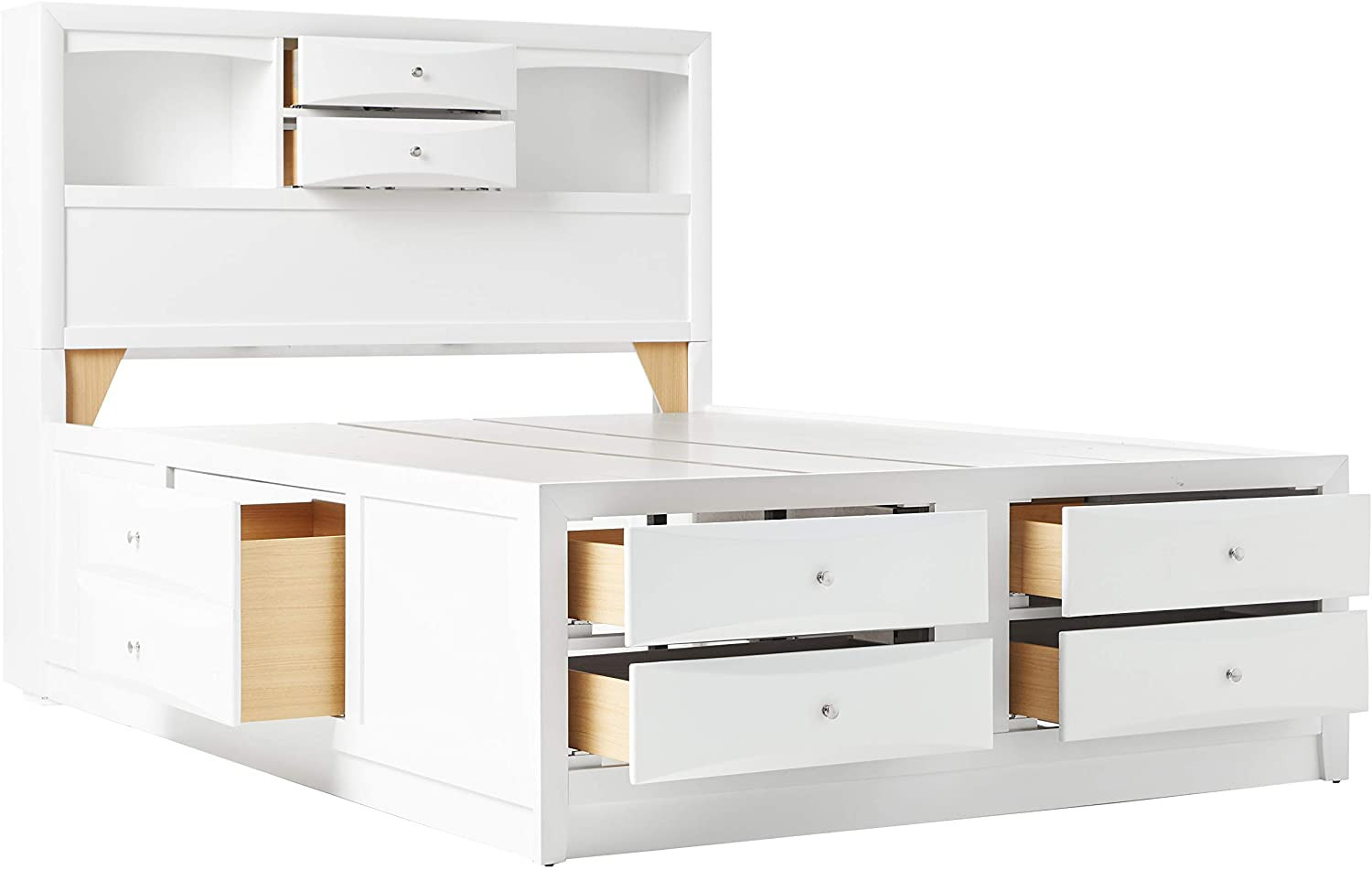 MELROAD White Storage Platform Bed - CB Furniture