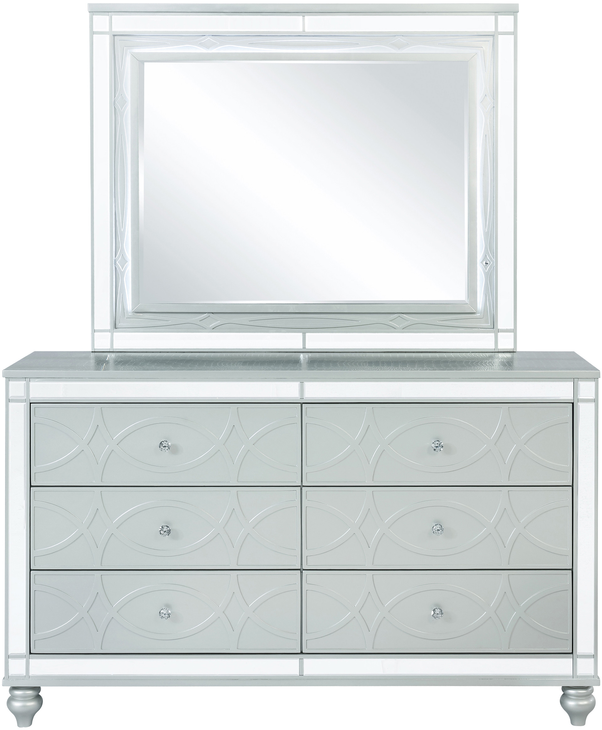 AZURA Silver Bedroom Set with LED Lighting - CB Furniture