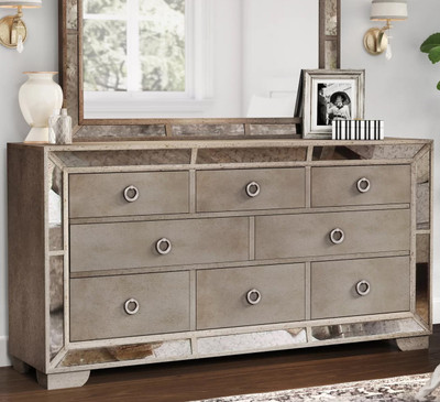 HAZEMORE Champagne 68" Wide Dresser - CB Furniture