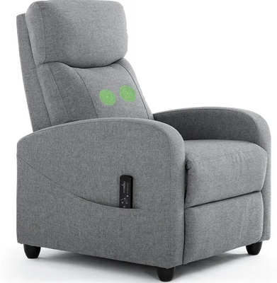 PENNEY Gray 25" Wide Massage Recliner Chair - CB Furniture