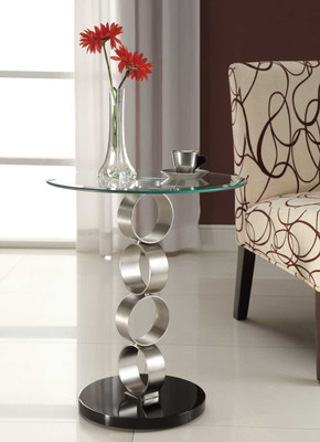 Livia Ring Chrome Side Table - CB Furniture