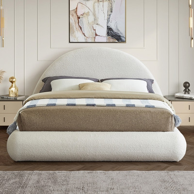HORITO Cream Faux Shearling Bed - CB Furniture