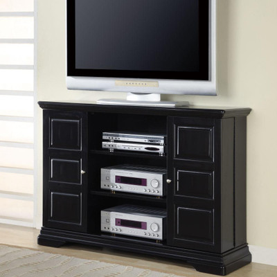 Black TV Console with Hidden Media Storage - CB Furniture