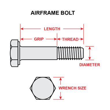 AN6-15A AIRFRAME BOLT - 3/8 X 1-45/64 INCH - Univair Aircraft Corporation