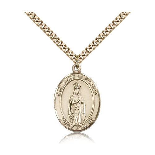 14kt Gold Filled Our Lady of Fatima Pendant w chain The Catholic Company