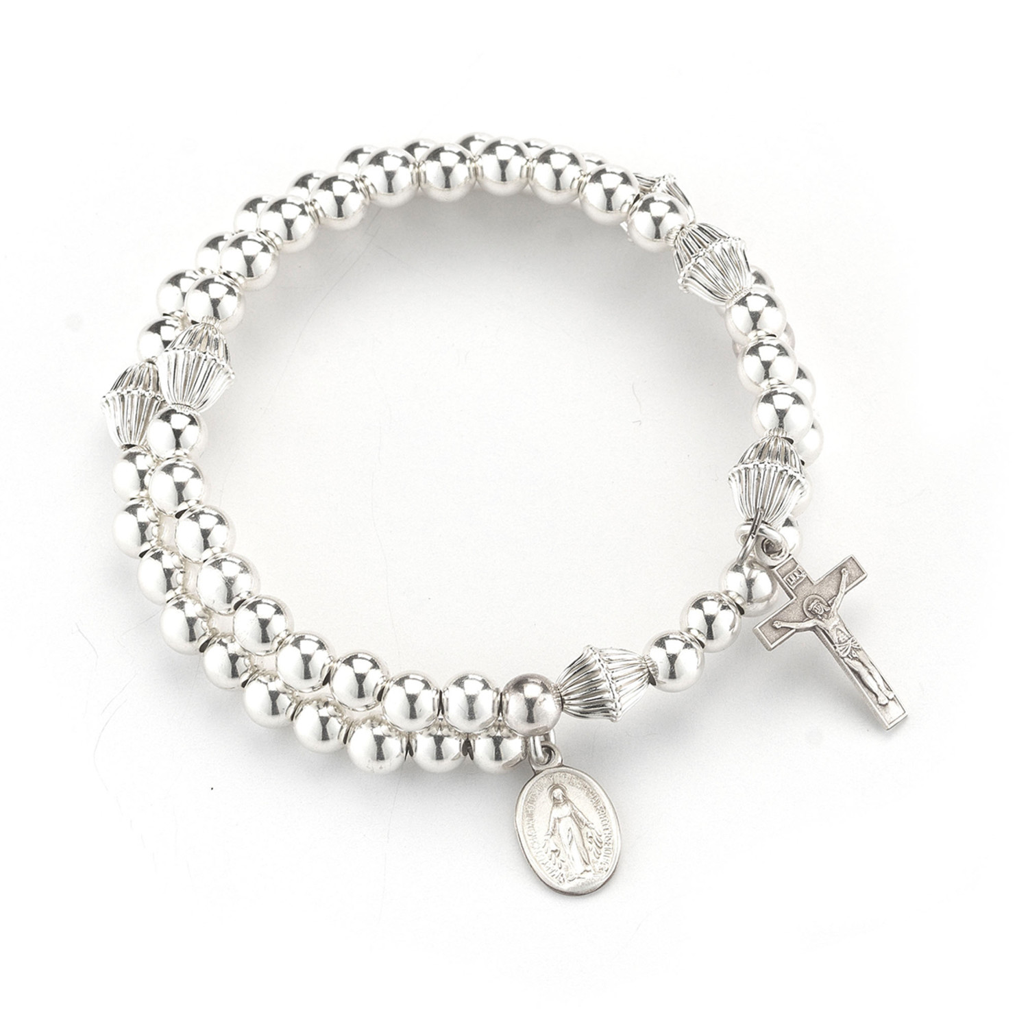 Rosary bead bracelet sterling silver store