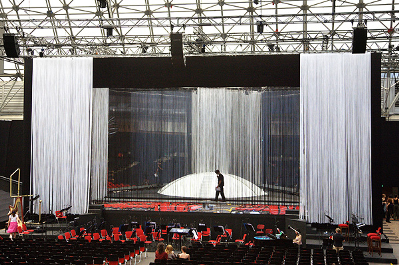 High Density Custom Cut String Curtains W/ traverse hooks heading color ... High Density Custom Cut String Curtains W/ traverse hooks heading color ...
