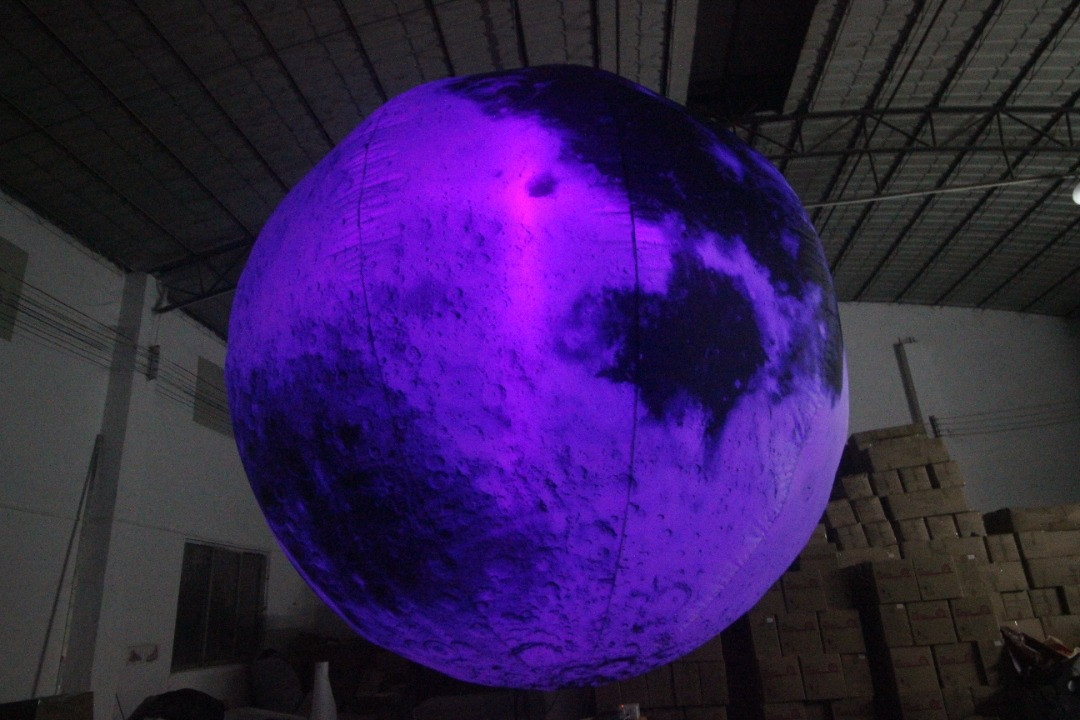 Large Moon balloon with led light, remote control and built in blower