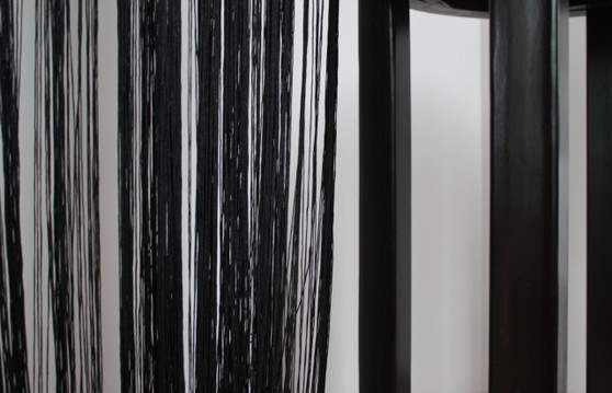 Black String Curtains - 3 Feet by 9 Feet
