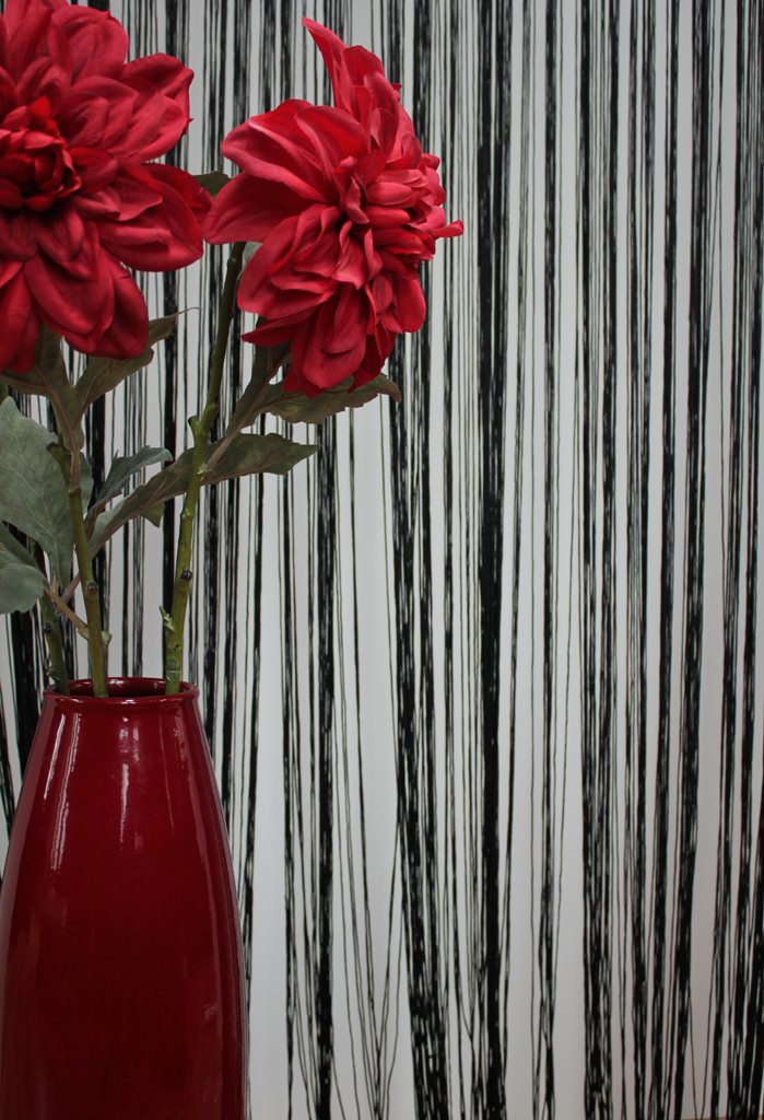Black String Curtains - 3 Feet by 9 Feet
