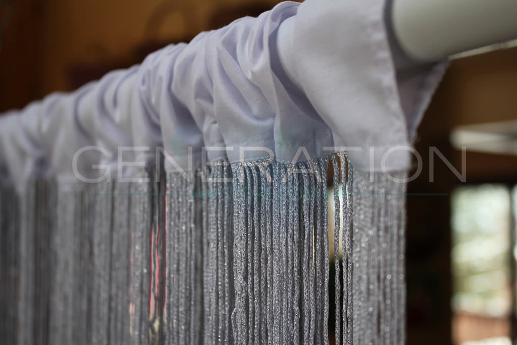 Order White String Curtains - 3 Feet by 12 Feet Glittering finish