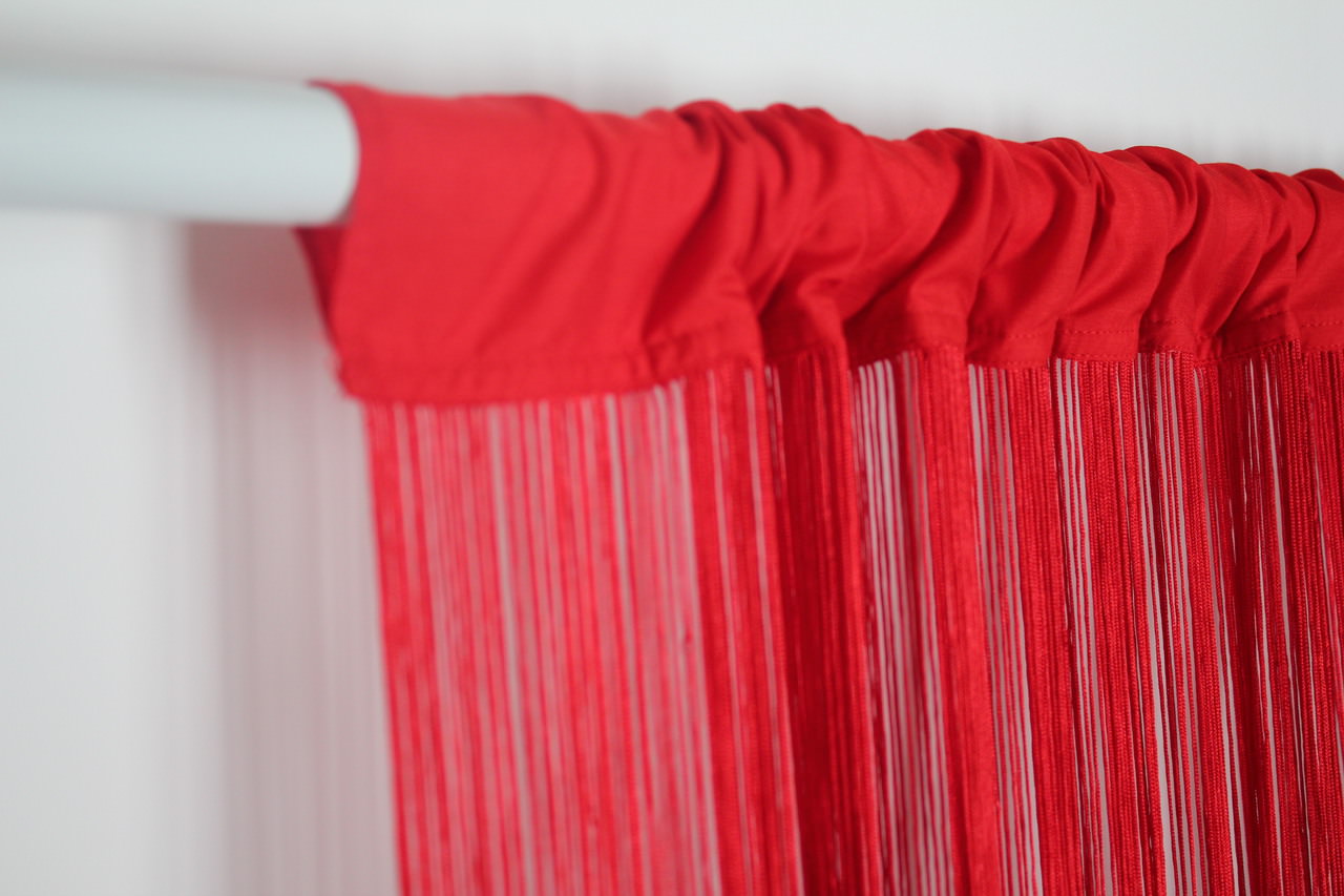 Order Red String Curtains - 3 Feet by 12 Feet