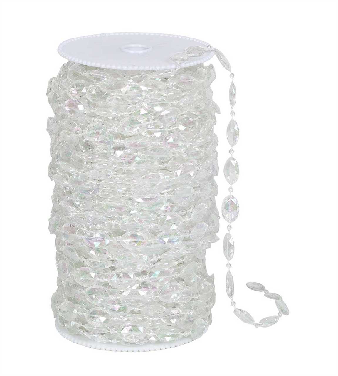 Faux large Oval Crystal Strands of Beads by the Roll - GenerationStore.com