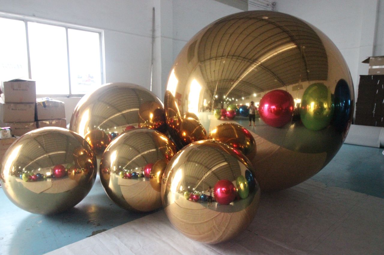 13 PCS PACK KIT Inflatable Silver Mirror Ball - Large Mylar Spheres