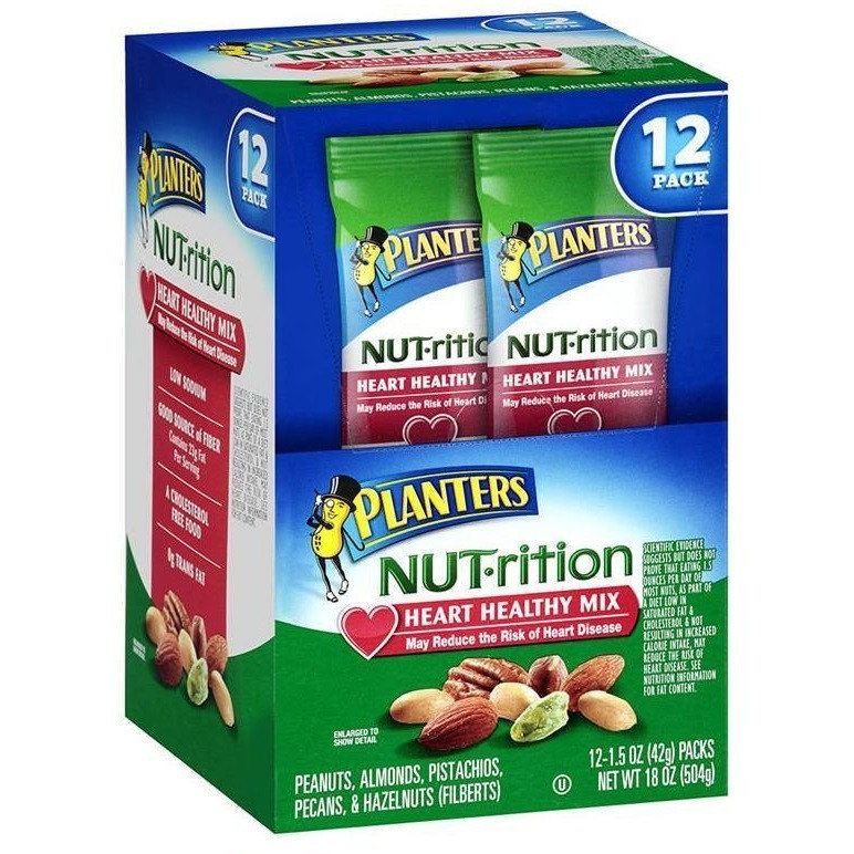 Planters Nut-rition, Heart Healthy Mix, 1.5 oz. bag (12 count) - RocketDSD