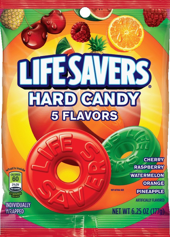 Life Savers, Five Flavor Hard Candy Peg Bag, 6.25 oz (1 count) - RocketDSD