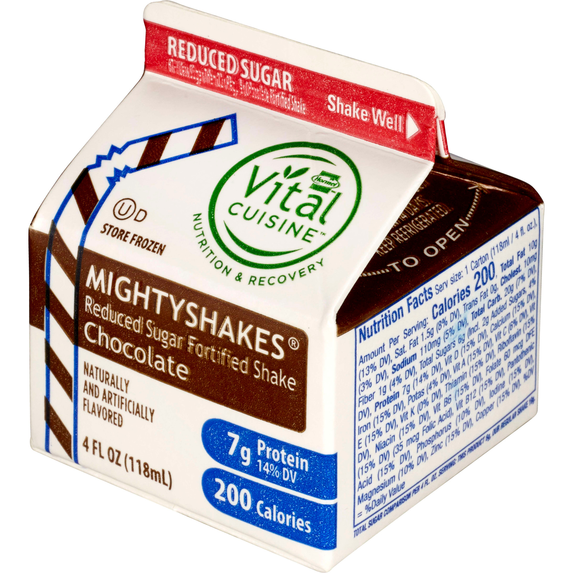 MightyShakes, NSA Chocolate Fortified Shake Beverage, 4 Ounce , (50 ...