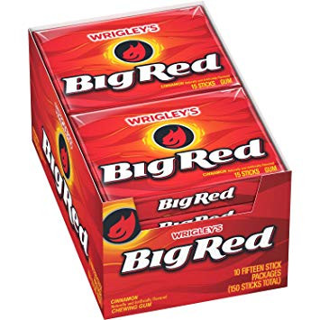 Wrigley's Big Red, Cinnamon, 15 Piece Packs (10 Count) - RocketDSD