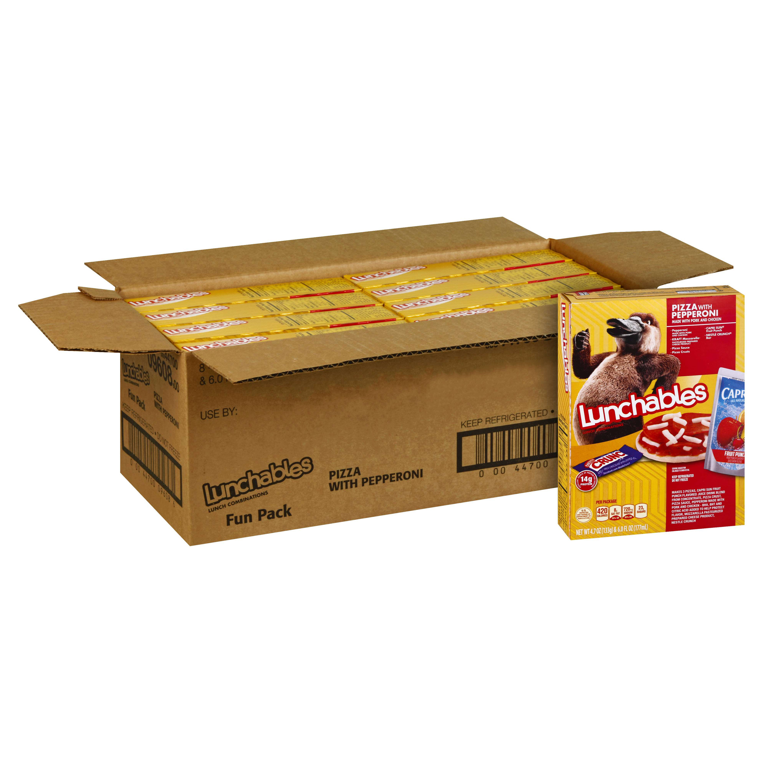 Lunchables Single Serve, Pepperoni Pizza with Capri Sun & Nestle Crunch ...