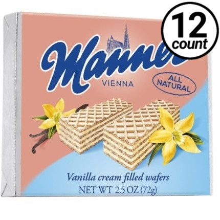 Manner Vienna, Vanilla Cream Filled Wafers, 2.54 oz. (12 Count) - RocketDSD