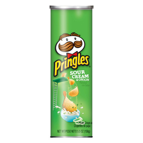 Pringles Potato Crisps, Sour Cream & Onion, 5.5 oz. Can (1 Count ...