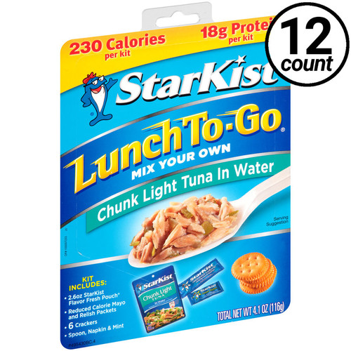 Starkist, Lunch To Go, Chunk Light Tuna in Water, 4.1 oz. Kit (12 Count ...