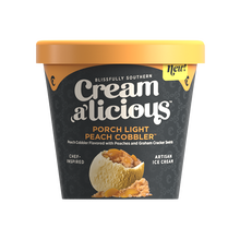 Creamalicious, Porch Light Peach Cobbler Artisan Ice Cream, Pint (1 ...