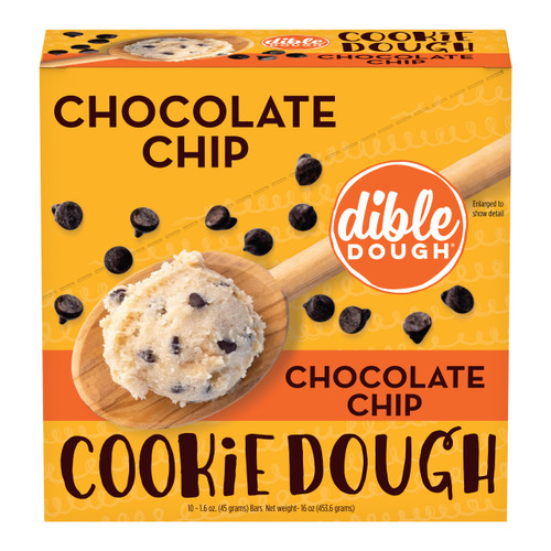 Dible Dough, Chocolate Chip Cookie Dough, 1.6 oz. (10 count) - RocketDSD