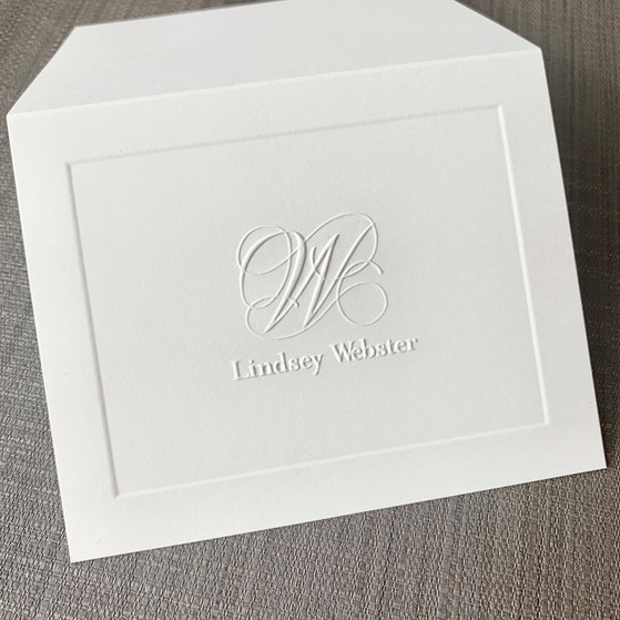 Single Initial & Embossed Name Fold Notes Embossed Stationery | EG7081 ...